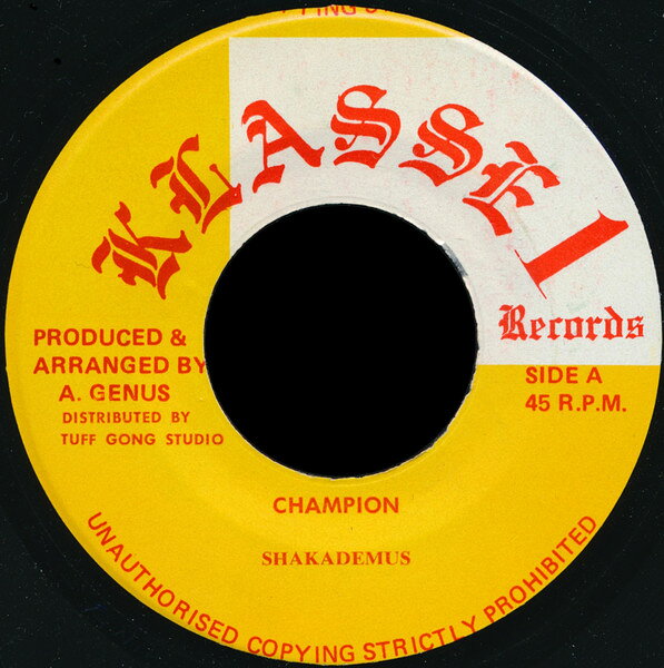 ・アーティスト Chaka Demus ・タイトル Champion ・レーベル・型番 Klasse 1 NONE ・フォーマット 7インチレコード ・コンディション(盤) 良い (VG+) ・コンディション(ジャケット) プレインカバー（...