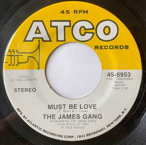 ・アーティスト James Gang ・タイトル Must Be Love ・レーベル・型番 ATCO Records 456953 ・フォーマット 7" ・コンディション(盤) 良い (VG+) ・コンディション(ジャケット) プレインカ...