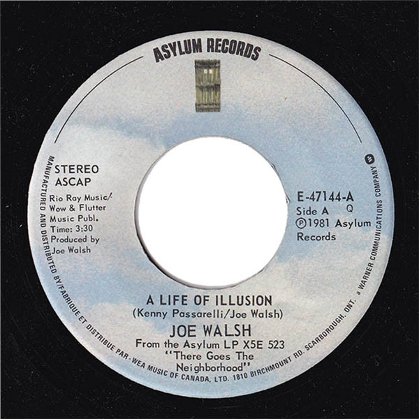 ・アーティスト Joe Walsh ・タイトル A Life Of Illusion ・レーベル・型番 Asylum Records E47144 ・フォーマット 7" ・コンディション(盤) 可 (VG) ・コンディション(ジャケット) ...
