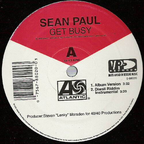 ・アーティスト Sean Paul ・タイトル Get Busy ・レーベル・型番 Atlantic 088020 ・フォーマット 12インチレコード ・コンディション(盤) 良い (VG+) ・コンディション(ジャケット) 良い (VG+...