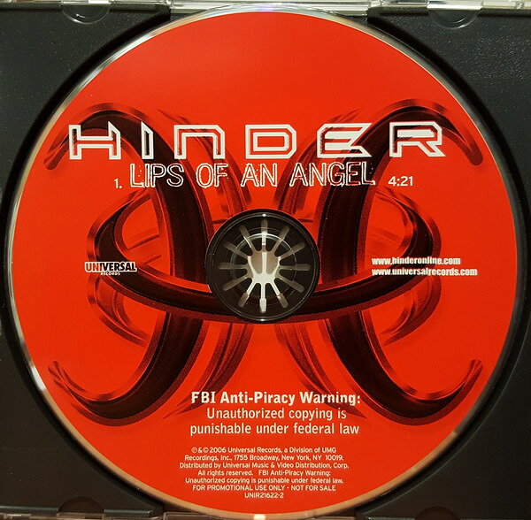 ・アーティスト Hinder ・タイトル Lips Of An Angel ・レーベル・型番 Universal Records UNIR216222PROMO ・フォーマット CD ・コンディション(盤) 可 (VG) ・コンディション(...