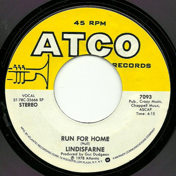 ・アーティスト Lindisfarne ・タイトル Run For Home ・レーベル・型番 ATCO Records 7093 ・フォーマット 7インチレコード ・コンディション(盤) 良い (VG+) ・コンディション(ジャケット) ...