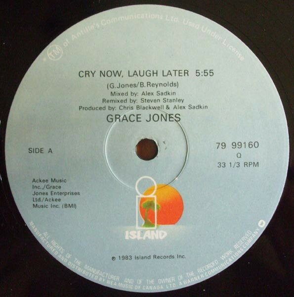 ・アーティスト Grace Jones ・タイトル Cry Now, Laugh Later ・レーベル・型番 Island Records 7999160 ・フォーマット 12インチレコード ・コンディション(盤) 良い (VG+) ・コ...