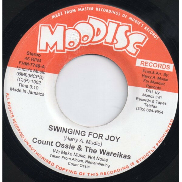 ・アーティスト Count Ossie & The Wareikas ・タイトル One Bright Morning / Swinging For Joy ・レーベル・型番 Moodisc Records FHM7749 ・フォーマット ...