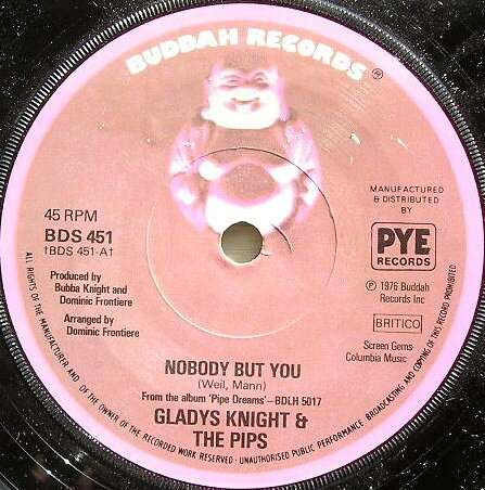 ・アーティスト Gladys Knight & The Pips ・タイトル Nobody But You ・レーベル・型番 BUDDAH BDS451 ・フォーマット 7インチレコード ・コンディション(盤) 良い (VG+) ・コンディ...