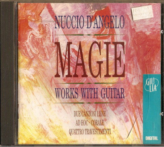 ・アーティスト Nuccio D'Angelo ・タイトル "magie" Works With Guitar ・レーベル・型番 Giulia GS201030 ・フォーマット CD ・コンディション(盤) 良い (VG+) ・コンディショ...