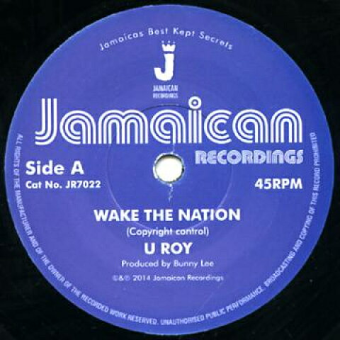 ・アーティスト U Roy ・タイトル Wake The Nation / Non Violence Version ・レーベル・型番 Jamaican Recordings JR7022 ・フォーマット 7インチレコード ・コンディション...