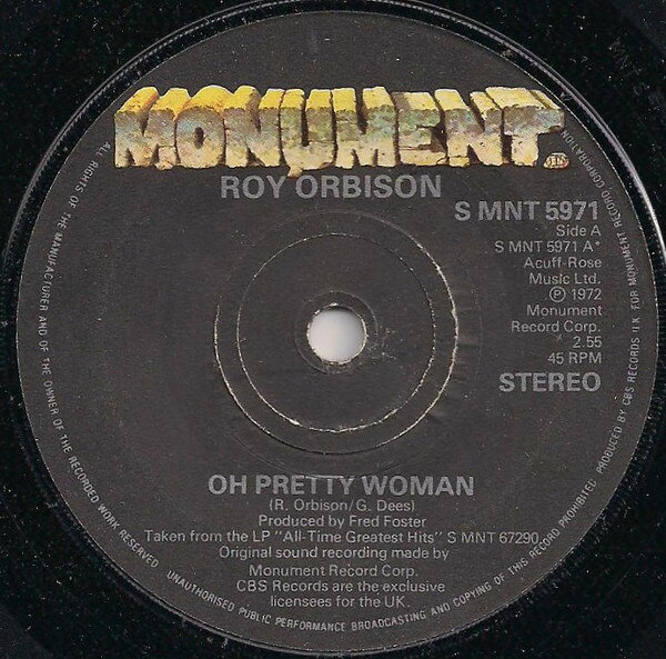 ・アーティスト Roy Orbison ・タイトル Oh Pretty Woman ・レーベル・型番 MONUMENT SMNT5971 ・フォーマット 7インチレコード ・コンディション(盤) 良い (VG+) ・コンディション(ジャケッ...