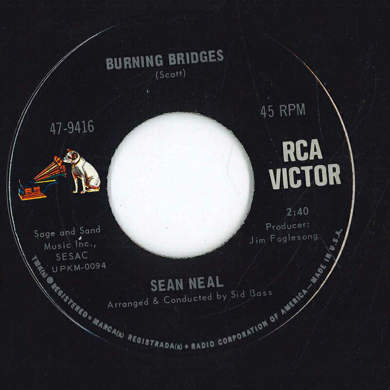 ・アーティスト Sean Neal ・タイトル Burning Bridges / Misty ・レーベル・型番 RCA VICTOR 479416 ・フォーマット 7" ・コンディション(盤) 良い (VG+) ・コンディション(ジャケッ...