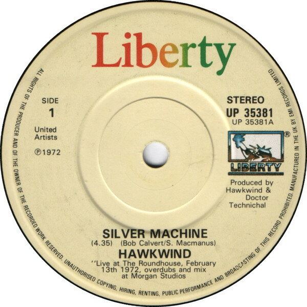 ・アーティスト Hawkwind ・タイトル Silver Machine ・レーベル・型番 LIBERTY UP35381 ・フォーマット 7インチレコード ・コンディション(盤) 可 (VG) ・コンディション(ジャケット) プレインカ...