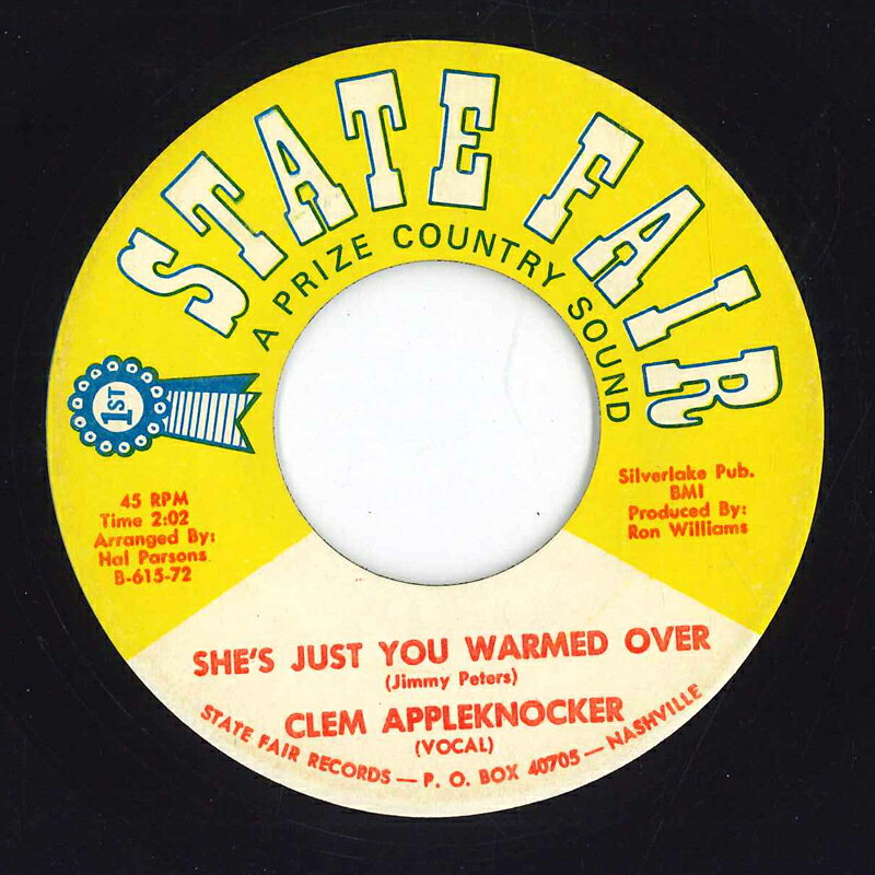 ・アーティスト Clem Appleknocker ・タイトル She`s Just You Warmed Over ・レーベル・型番 STATE FAIR 61572 ・フォーマット 7" ・コンディション(盤) 良い (VG+) ・コン...
