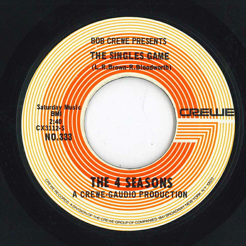 ・アーティスト 4 Seasons ・タイトル And That Reminds Me (My Heart Reminds Me) / The Singles Game ・レーベル・型番 CREWE 333 ・フォーマット 7" ・コンディ...