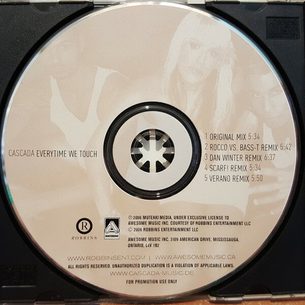 ・アーティスト Cascada ・タイトル Everytime We Touch ・レーベル・型番 ROBBINS 76869721302 ・フォーマット CD ・コンディション(盤) 良い (VG+) ・コンディション(ジャケット) ・コ...