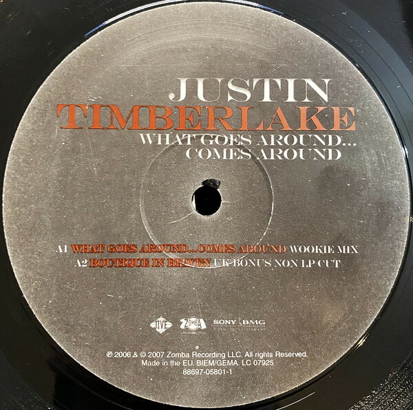 ・アーティスト Justin Timberlake ・タイトル What Goes Around... Comes Around ・レーベル・型番 Jive 88697058011 ・フォーマット 12インチレコード ・コンディション(盤)...