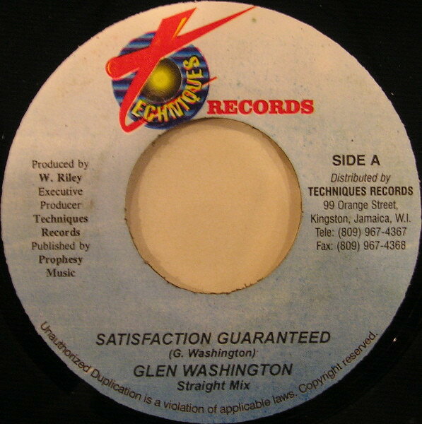・アーティスト Glen Washington ・タイトル Satisfaction Guaranteed Straight Mix ・レーベル・型番 Techniques NONE ・フォーマット 7インチレコード ・コンディション(盤)...