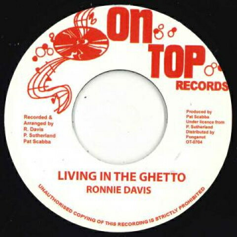 ・アーティスト Ronnie Davis ・タイトル Living In The Ghetto / Paradise Dub ・レーベル・型番 On Top OT0704 ・フォーマット 7" ・コンディション(盤) 新品 (M) ・コンデ...