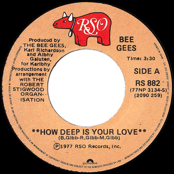 ・アーティスト Bee Gees ・タイトル How Deep Is Your Love ・レーベル・型番 RSO RS882 ・フォーマット 7インチレコード ・コンディション(盤) 可 (VG) ・コンディション(ジャケット) プレイン...