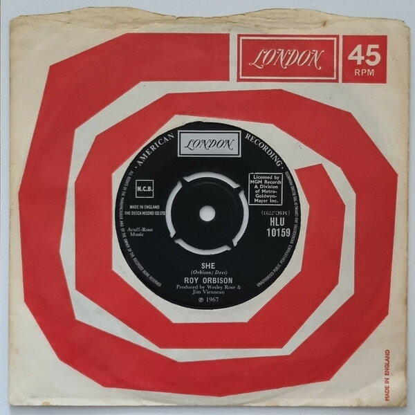 ・アーティスト Roy Orbison ・タイトル She ・レーベル・型番 London Records HLU10159 ・フォーマット 7インチレコード ・コンディション(盤) 可 (VG) ・コンディション(ジャケット) プレインカ...