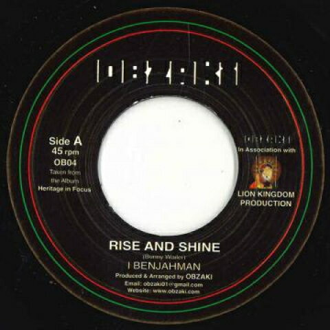 ・アーティスト I Benjahman ・タイトル Rise And Shine / Rise And Shine Dub ・レーベル・型番 Obzak OB04 ・フォーマット 7" ・コンディション(盤) 新品 (M) ・コンディション...