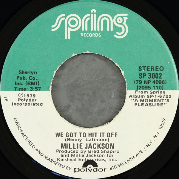 ・アーティスト Millie Jackson ・タイトル We Got To Hit It Off ・レーベル・型番 Spring Records SP3002 ・フォーマット 7インチレコード ・コンディション(盤) 可 (VG) ・コン...