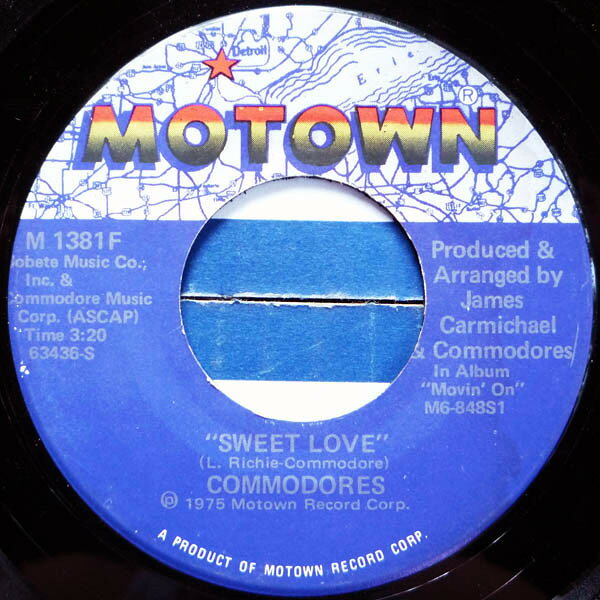 ・アーティスト Commodores ・タイトル Sweet Love / Better Never Than Forever ・レーベル・型番 Motown M1381F ・フォーマット 7" ・コンディション(盤) 悪い (VG-) ・...