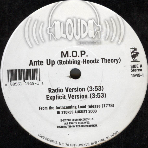 ・アーティスト M.O.P. ・タイトル Ante Up (Robbing-Hoodz Theory) ・レーベル・型番 Loud Records 19491 ・フォーマット 12インチレコード ・コンディション(盤) 良い (VG+) ・...