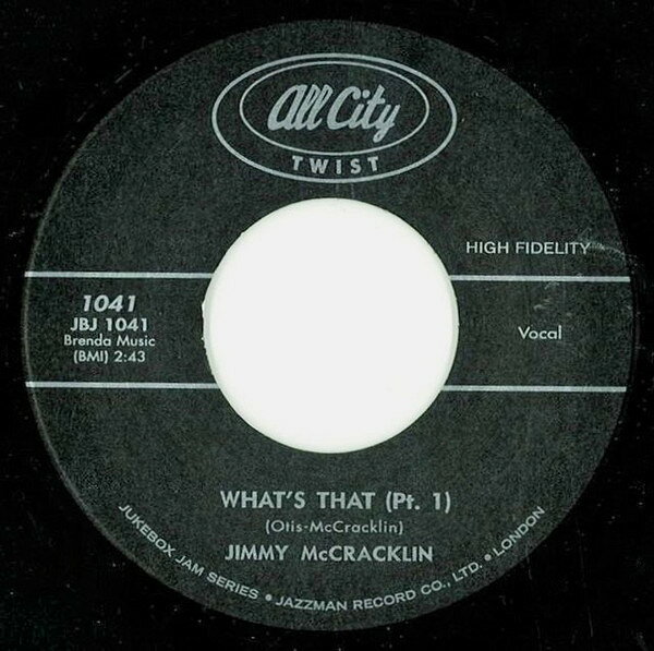 ・アーティスト Jimmy McCracklin ・タイトル What's That ・レーベル・型番 All City Twist JBJ1041 ・フォーマット 7" ・コンディション(盤) 非常に良い(EX) ・コンディション(ジャケ...