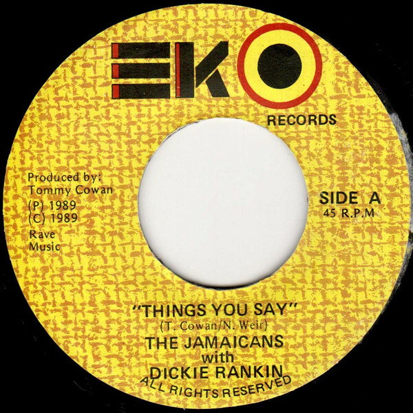 ・アーティスト Jamaicans, Dicky Ranking ・タイトル Things You Say ・レーベル・型番 EKO Records NONE ・フォーマット 7インチレコード ・コンディション(盤) 良い (VG+) ・コ...