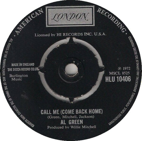 ・アーティスト Al Green ・タイトル Call Me (Come Back Home) ・レーベル・型番 LONDON RECORDS HLU10406 ・フォーマット 7インチレコード ・コンディション(盤) 良い (VG+) ・...