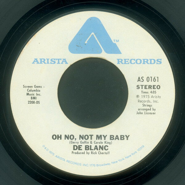 ・アーティスト De Blanc ・タイトル Oh No, Not My Baby / Guava Jelly ・レーベル・型番 ARISTA AS0161 ・フォーマット 7インチレコード ・コンディション(盤) 良い (VG+) ・コン...