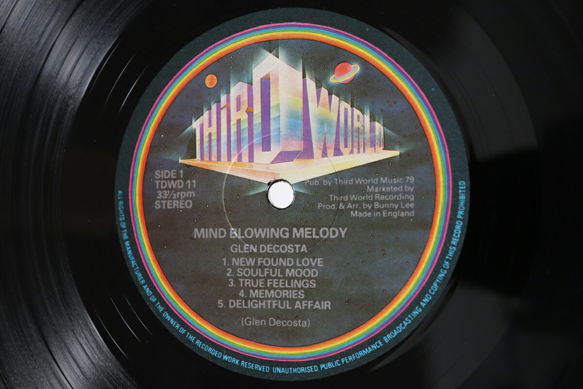 ・アーティスト Glen Dacosta ・タイトル Mind Blowing Melody ・レーベル・型番 THIRD WORLD TDWD11 ・フォーマット LPレコード ・コンディション(盤) 良い (VG+) ・コンディション(...