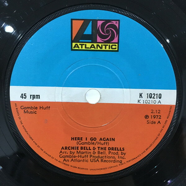・アーティスト Archie Bell & The Drells ・タイトル Here I Go Again ・レーベル・型番 Atlantic K10210 ・フォーマット 7インチレコード ・コンディション(盤) 非常に良い(EX) ・...