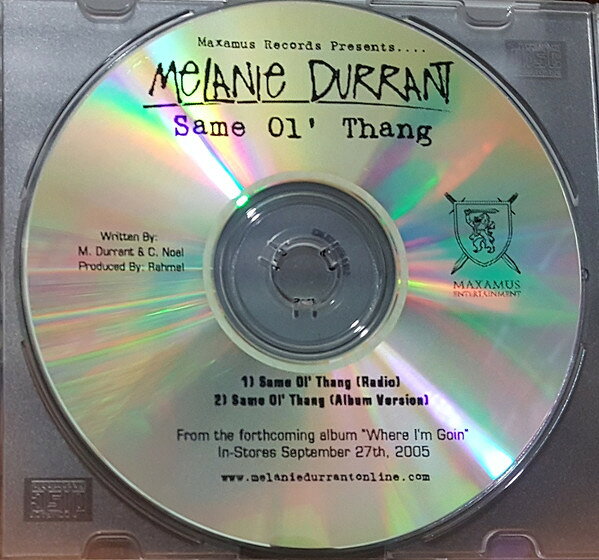 ・アーティスト Melanie Durrant ・タイトル Same Ol' Thang ・レーベル・型番 Maxamus NONE ・フォーマット CD ・コンディション(盤) 良い (VG+) ・コンディション(ジャケット) ・コンディ...