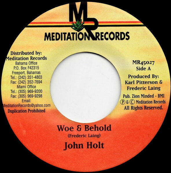 ・アーティスト John Holt ・タイトル Woe & Behold ・レーベル・型番 Meditation Records MR45027 ・フォーマット 7インチレコード ・コンディション(盤) 良い (VG+) ・コンディション(...