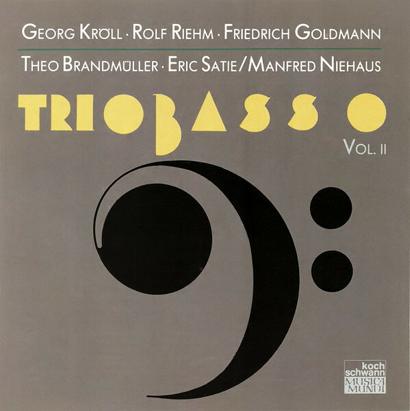 ・アーティスト Trio Basso ・タイトル Trio Basso Volume 2 ・レーベル・型番 Koch Schwann Musica Mundi 310041 ・フォーマット CD ・コンディション(盤) 良い (VG+) ・...