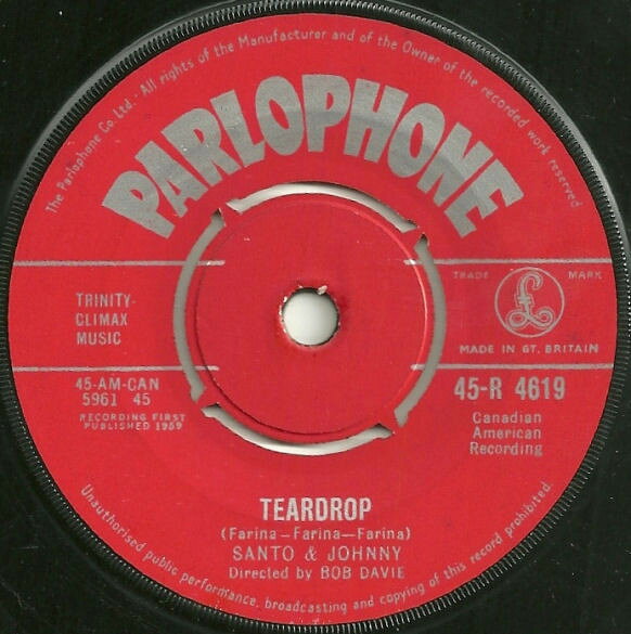 ・アーティスト Santo & Johnny ・タイトル Teardrop / The Long Walk Home ・レーベル・型番 Parlophone 45R4619 ・フォーマット 7インチレコード ・コンディション(盤) 良い (...