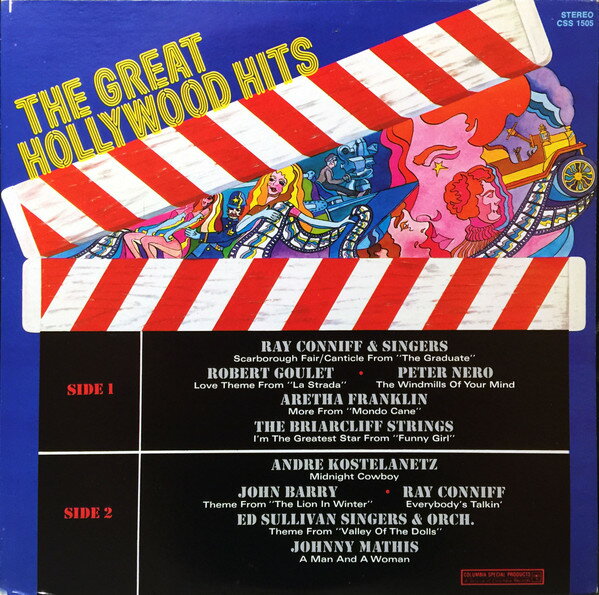 ・アーティスト Various ・タイトル Great Hollywood Hits ・レーベル・型番 COLUMBIA SPECIAL PRODUCTS CSS1505 ・フォーマット LPレコード ・コンディション(盤) 良い (VG+...