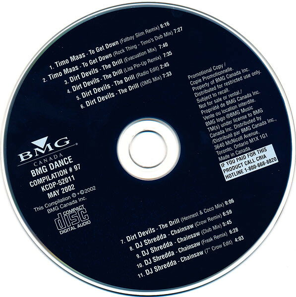 ・アーティスト Various ・タイトル Bmg Dance Compilation # 97 ・レーベル・型番 BMG Music KCDP52011PROMO ・フォーマット CD ・コンディション(盤) 良い (VG+) ・コンディ...