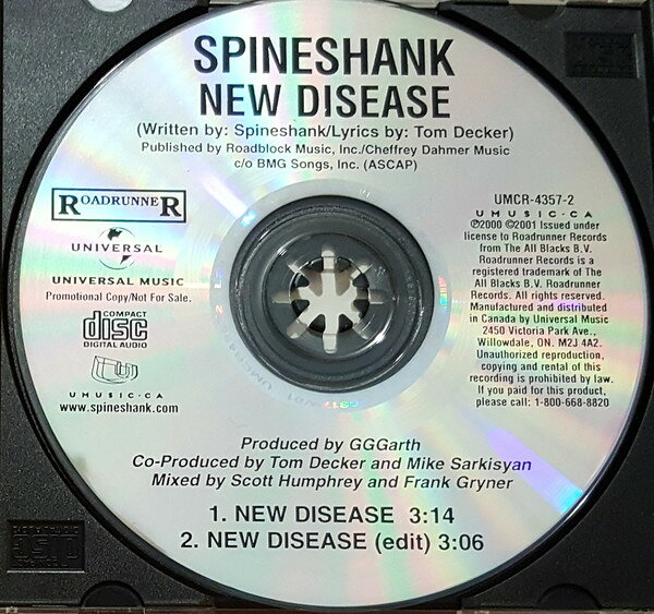 ・アーティスト Spineshank ・タイトル New Disease ・レーベル・型番 Roadrunner UMCR43572 ・フォーマット CD ・コンディション(盤) 良い (VG+) ・コンディション(ジャケット) ・コンディ...