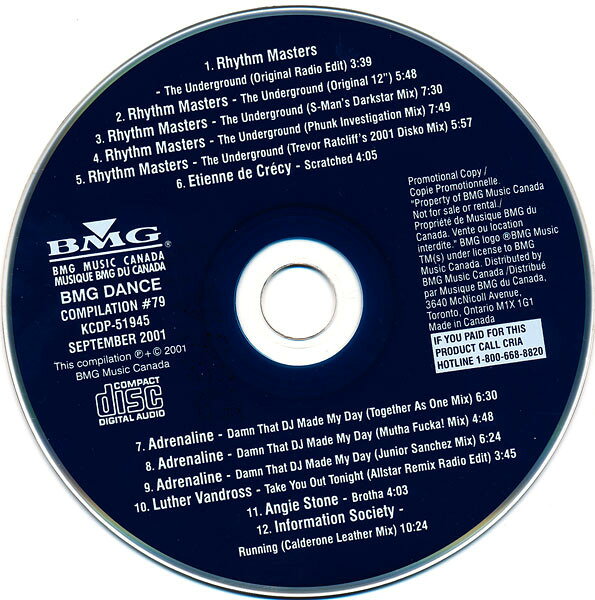 ・アーティスト Various ・タイトル Bmg Dance Compilation #79 ・レーベル・型番 BMG Music KCDP51945PROMO ・フォーマット CD ・コンディション(盤) 良い (VG+) ・コンディシ...