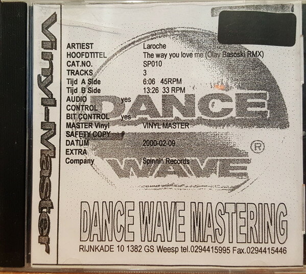 ・アーティスト La Roche ・タイトル The Way You Love Me ・レーベル・型番 Spinnin' SP010 ・フォーマット CD ・コンディション(盤) 良い (VG+) ・コンディション(ジャケット) ・コンディ...