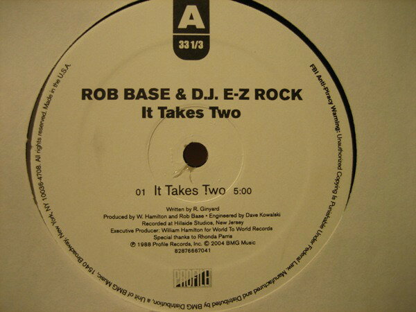 ・アーティスト Rob Base & DJ E-Z Rock ・タイトル It Takes Two ・レーベル・型番 Profile Records 82876667041 ・フォーマット 12インチレコード ・コンディション(盤) 良い ...