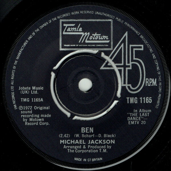 ・アーティスト Michael Jackson / Marvin Gaye ・タイトル Ben / Abraham, Martin And John ・レーベル・型番 Tamla Motown TMG1165 ・フォーマット 7インチレコー...