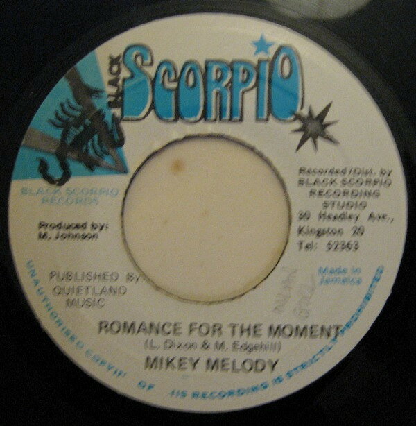 ・アーティスト Mikey Melody ・タイトル Romance For The Moment ・レーベル・型番 Black Scorpio NONE ・フォーマット 7インチレコード ・コンディション(盤) 良い (VG+) ・コンデ...