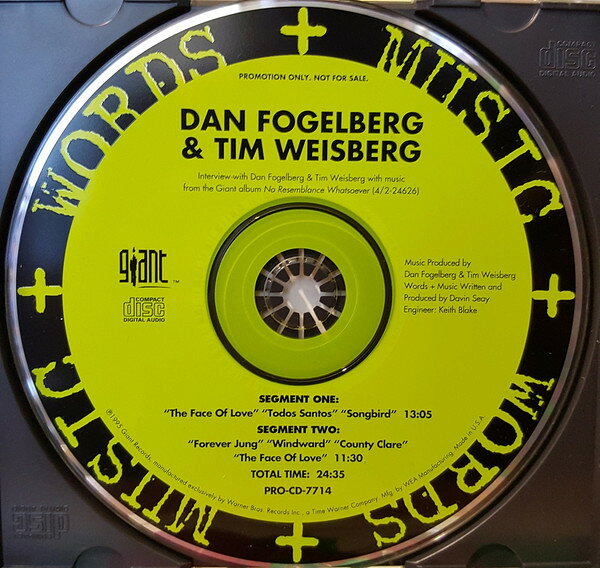 ・アーティスト Dan Fogelberg & Tim Weisberg ・タイトル Words + Music ・レーベル・型番 Giant Records PROCD7714PROMO ・フォーマット CD ・コンディション(盤) 良い...
