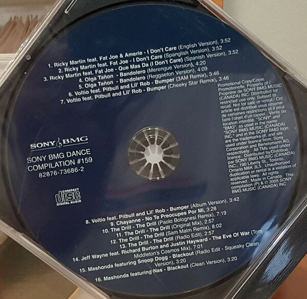 ・アーティスト Various ・タイトル Sony Bmg Dance Compilation #159 ・レーベル・型番 Sony BMG Music 82876736862PROMO ・フォーマット CD ・コンディション(盤) ほぼ...