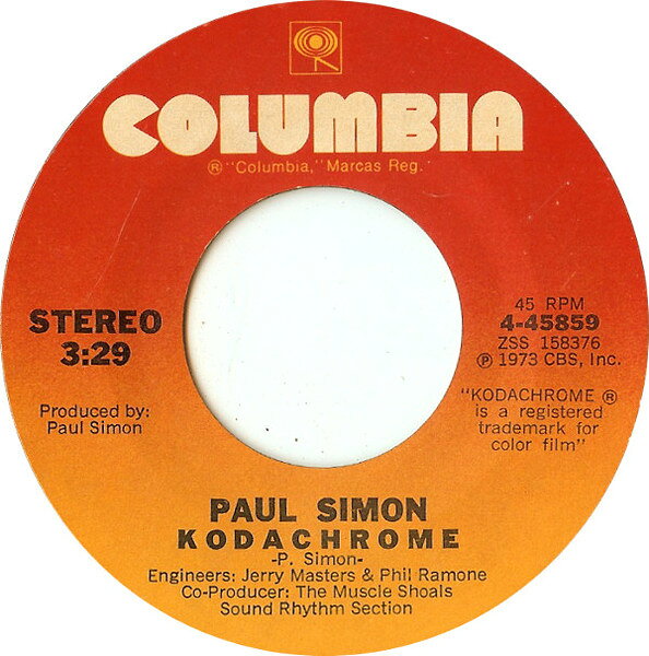 ・アーティスト Paul Simon ・タイトル Kodachrome / Tenderness ・レーベル・型番 Columbia 445859 ・フォーマット 7インチレコード ・コンディション(盤) 可 (VG) ・コンディション(ジ...