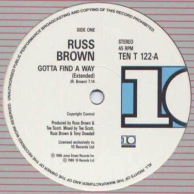 ・アーティスト Russ Brown ・タイトル Gotta Find A Way ・レーベル・型番 10 Records TENT122 ・フォーマット 12インチレコード ・コンディション(盤) 良い (VG+) ・コンディション(ジャ...