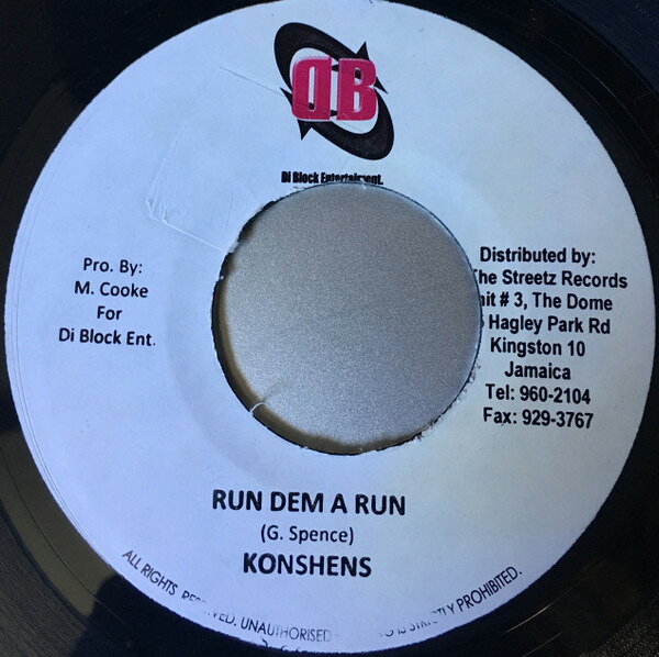 ・アーティスト Konshens / Deva Bratt ・タイトル Run Dem A Run / Call Mi Name ・レーベル・型番 Di Block Records NONE ・フォーマット 7インチレコード ・コンディショ...