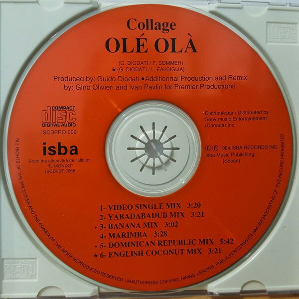 ・アーティスト Collage ・タイトル Ole Ola ・レーベル・型番 ISBA ISCDPRO009 ・フォーマット CD ・コンディション(盤) 良い (VG+) ・コンディション(ジャケット) ・コンディション(帯) オビなし ...